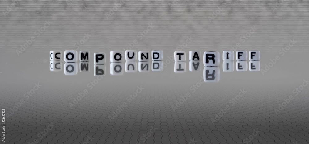 compound tariff word or concept represented by black and white letter ...