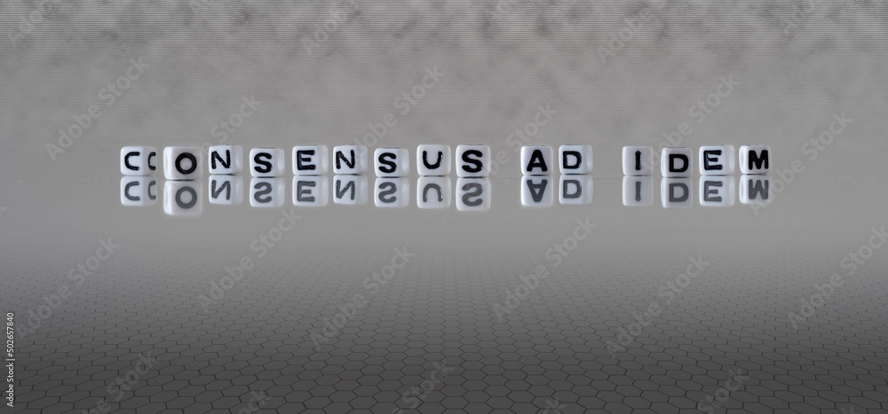 consensus ad idem word or concept represented by black and white letter ...