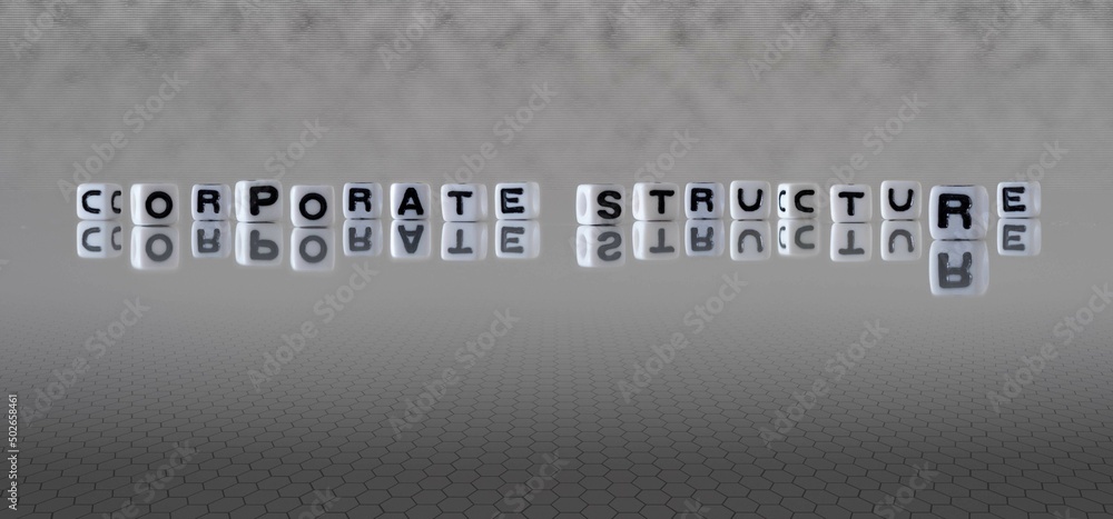 corporate structure word or concept represented by black and white ...