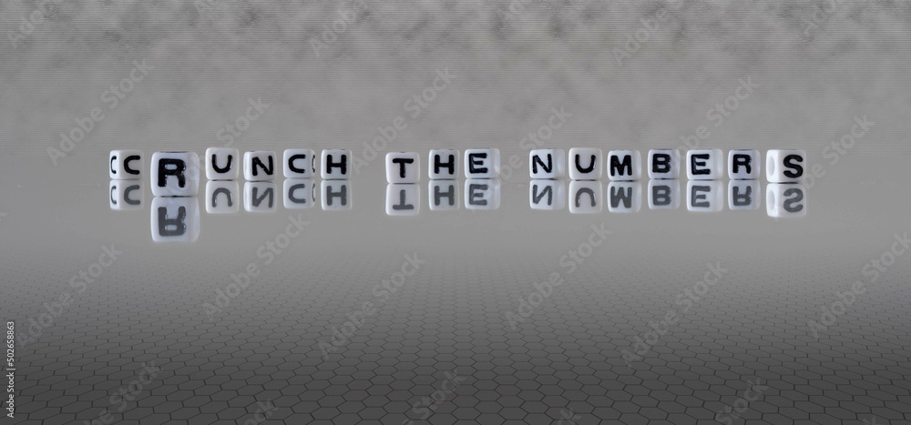 crunch the numbers word or concept represented by black and white ...