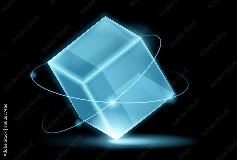 Blue glow block. Colorful and beautiful poster or banner for website ...