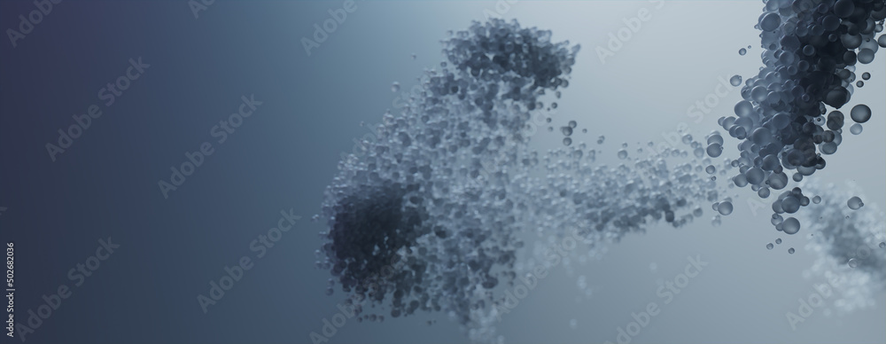 Abstract 3D Background with Floating Particles. Grey, Pharmaceutical ...