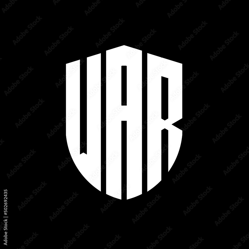 WAR letter logo design. WAR modern letter logo with black background ...