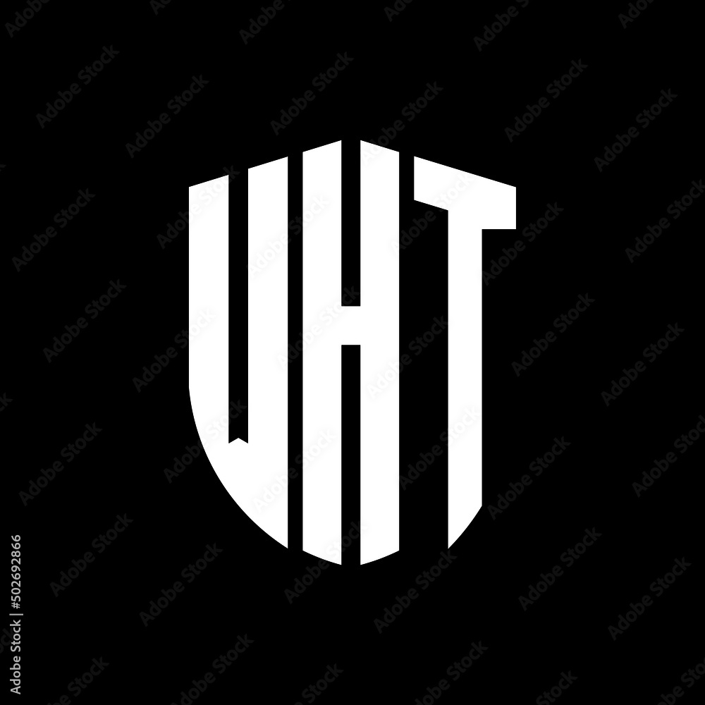 WHT letter logo design. WHT modern letter logo with black background ...