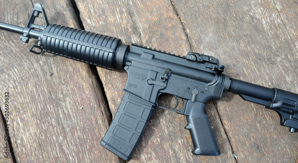 AR-15 assault rifle. Kiev,Ukraine. April 21, 2022. Stock Photo | Adobe ...