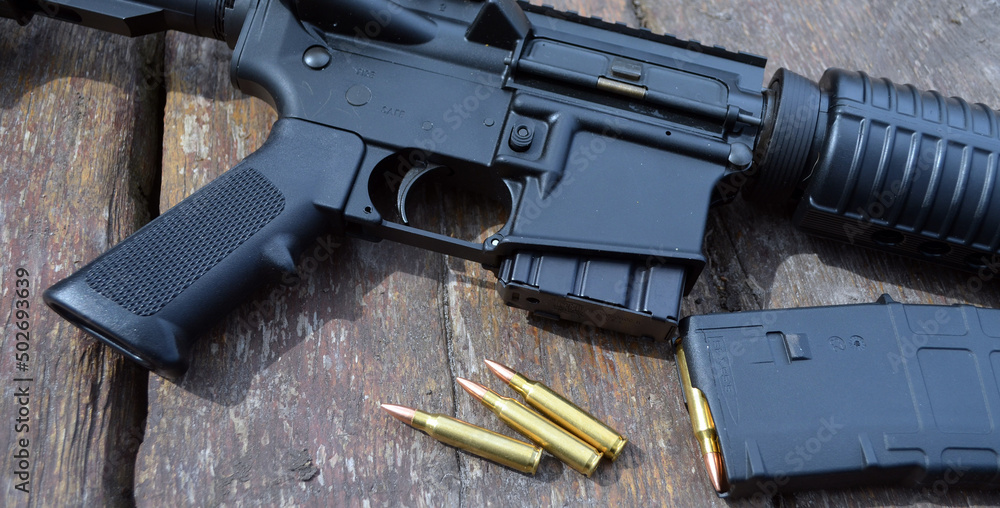 AR-15 assault rifle. Kiev,Ukraine. April 21, 2022. Stock Photo | Adobe ...