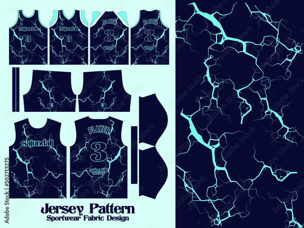 Blue Lightning Style Jersey pattern textile for Sport t-shirt, Soccer ...