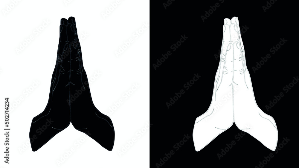 Pay respect Put your hands together Press the hands together at the ...