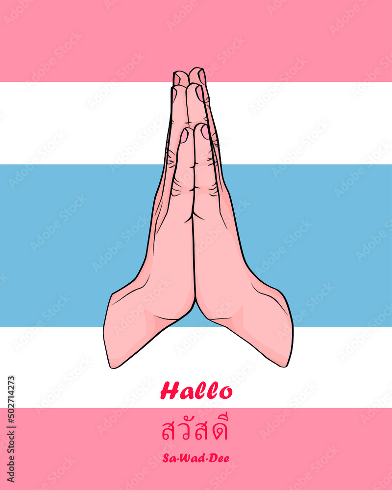 Pay respect Put your hands together Press the hands together at the ...