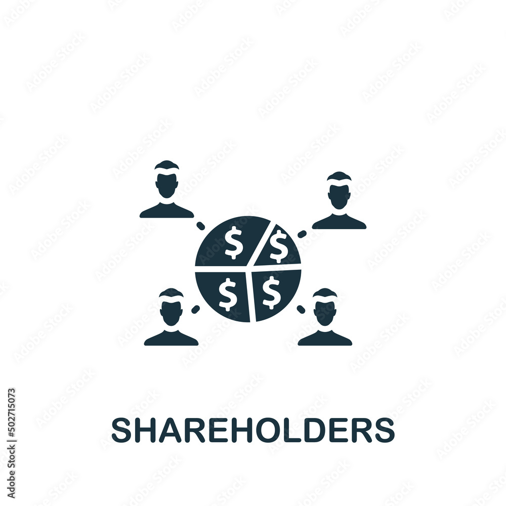 Shareholders icon. Monochrome simple Crowdfunding icon for templates ...