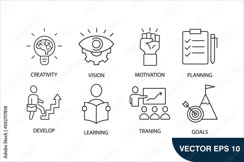 personal growth icons set . personal growth pack symbol vector elements ...