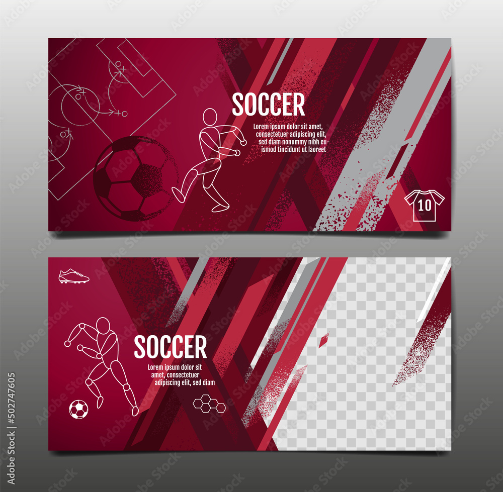 Soccer Tournament, Football banner, Sport layout design Stock Vector ...