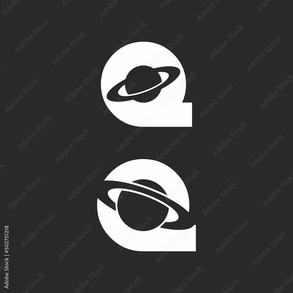 Logo elements: letters Q and saturn. Vector. Isolate. Stock Vector ...