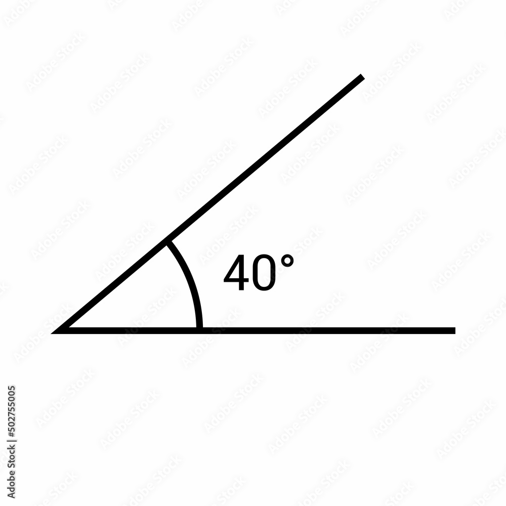 40 degree angle icon in mathematics Stock Vector | Adobe Stock