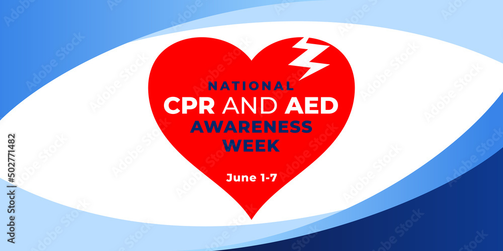 National cpr and aed awareness week. Vector banner, poster, card ...