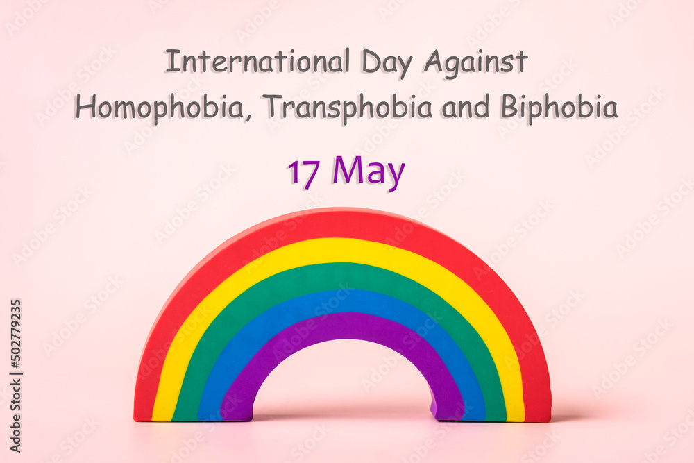 Rainbow LGBT symbol, calendar isolated on pink background 17 May ...
