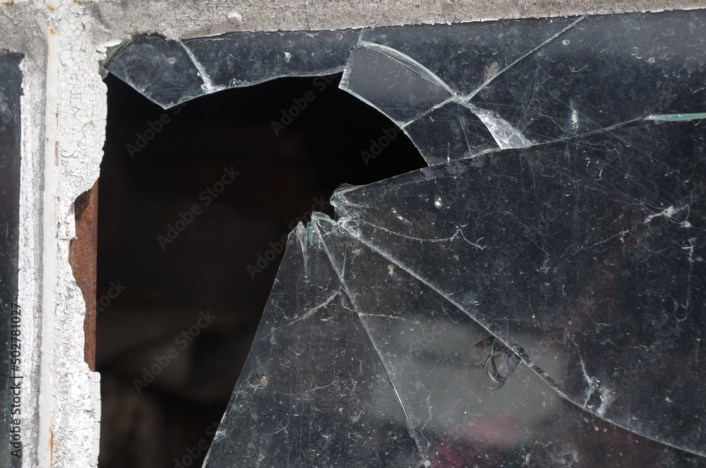 broken window glass Stock Photo | Adobe Stock