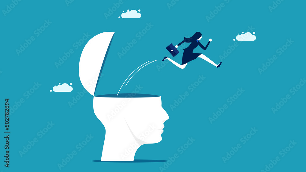 Jump out of your old thinking. Escape from thoughts of the past. new ...