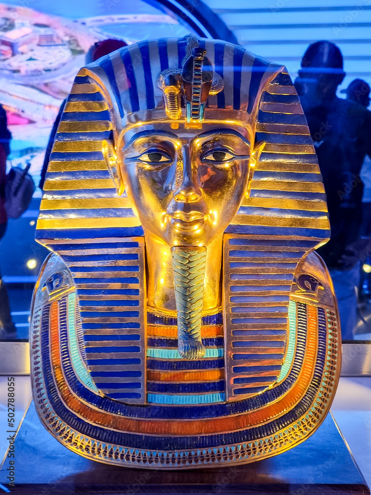 Statue of Pharaoh amongst 3 original antique Pharaoh statues in Egypt ...