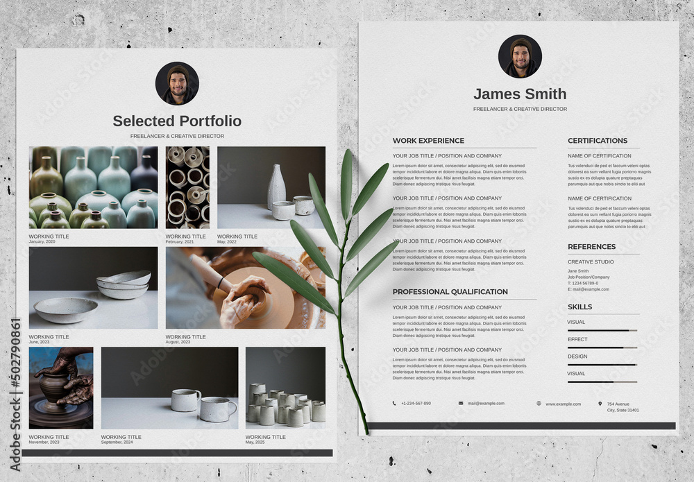 Creative Resume Portfolio Layout Stock Template | Adobe Stock