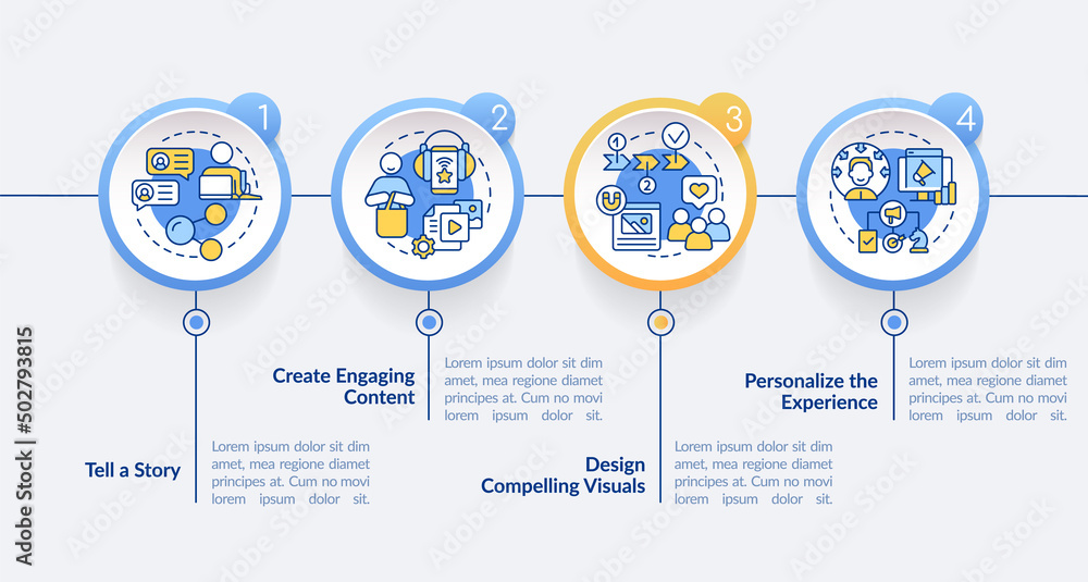 Customer attention span circle infographic template. Marketing. Data ...
