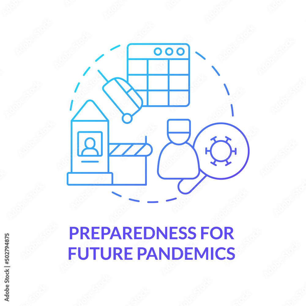 Preparedness for future pandemics blue gradient concept icon. World ...