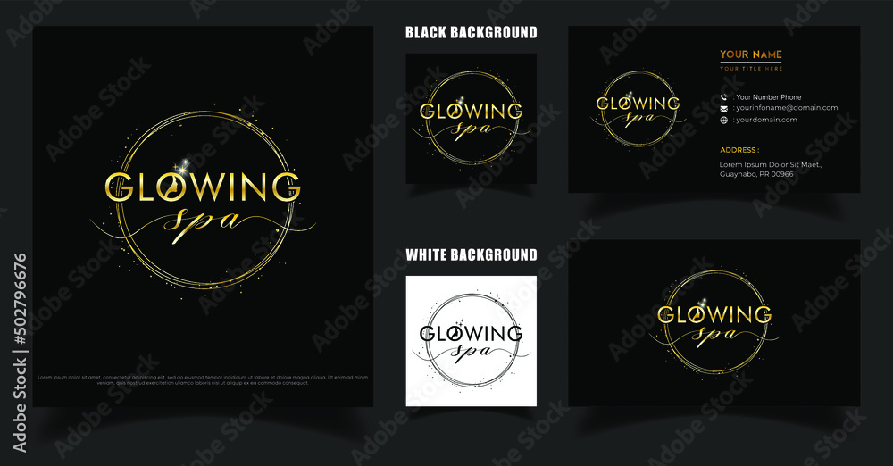 Luxury Glowing Beauty Spa Logo Stock Vector | Adobe Stock