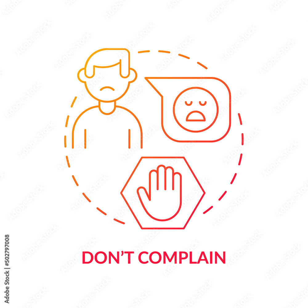 Do not complain red gradient concept icon. Ignore gossips and rumors ...
