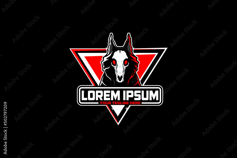 hellhound vector badge logo design template Stock Vector | Adobe Stock