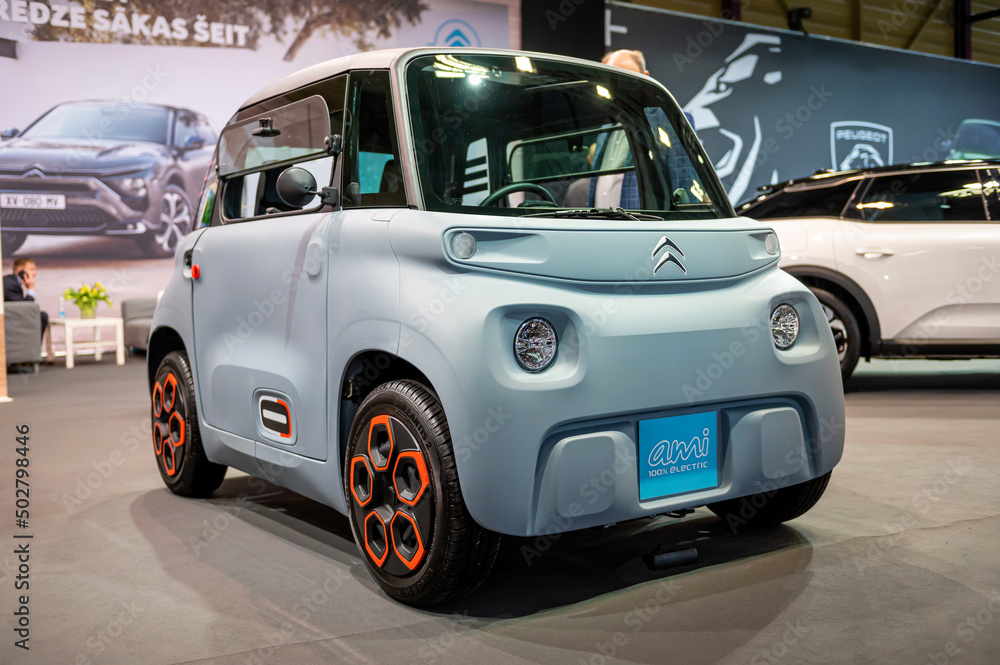 Citroen Ami electric small ev car fun cube on wheels premiere at a ...