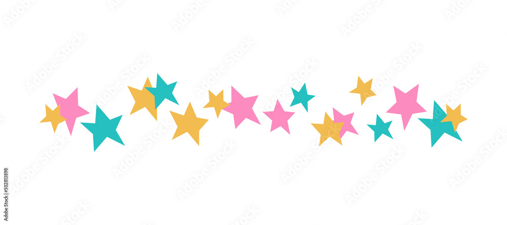 Cute stars pattern line. Decorative element for different holidays ...