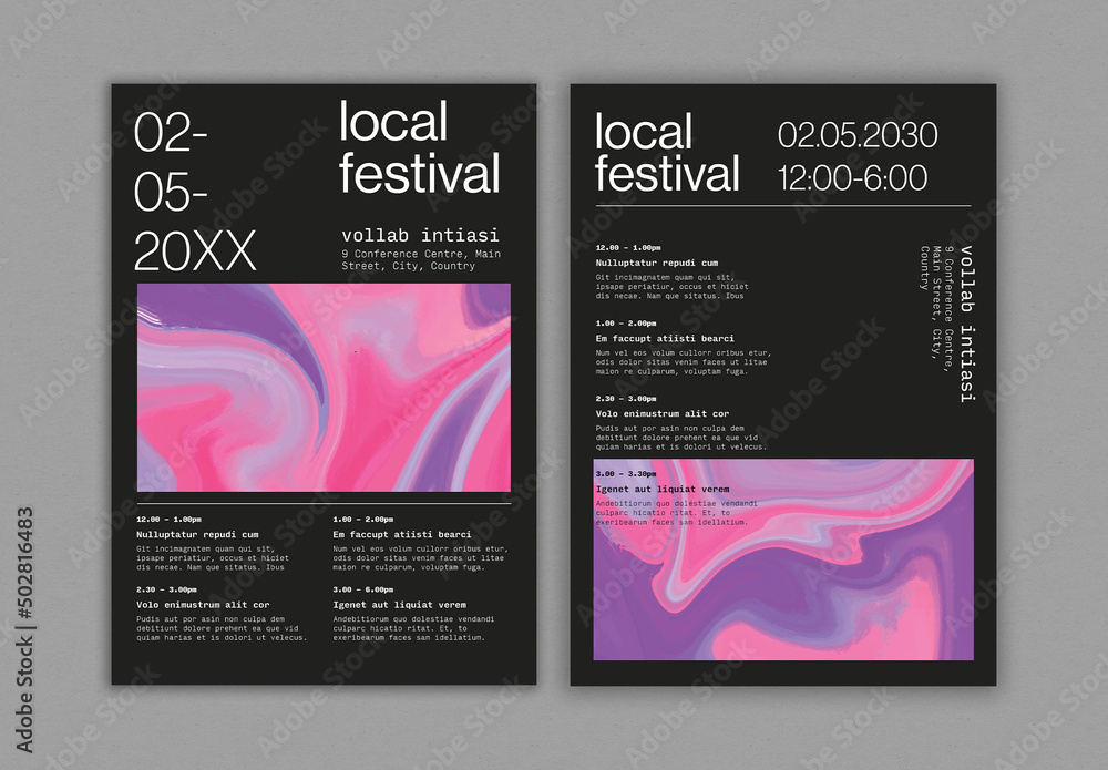 Abstract Festival Poster Design Layout Stock Template | Adobe Stock