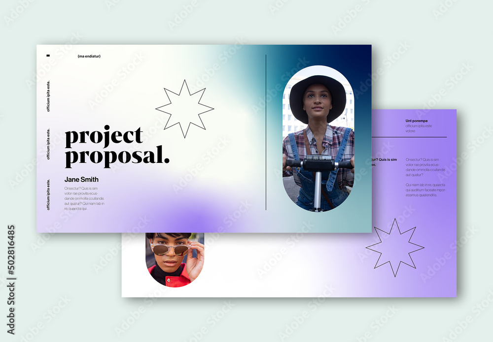 Pitch Deck with Gradient Backgrounds Stock Template | Adobe Stock