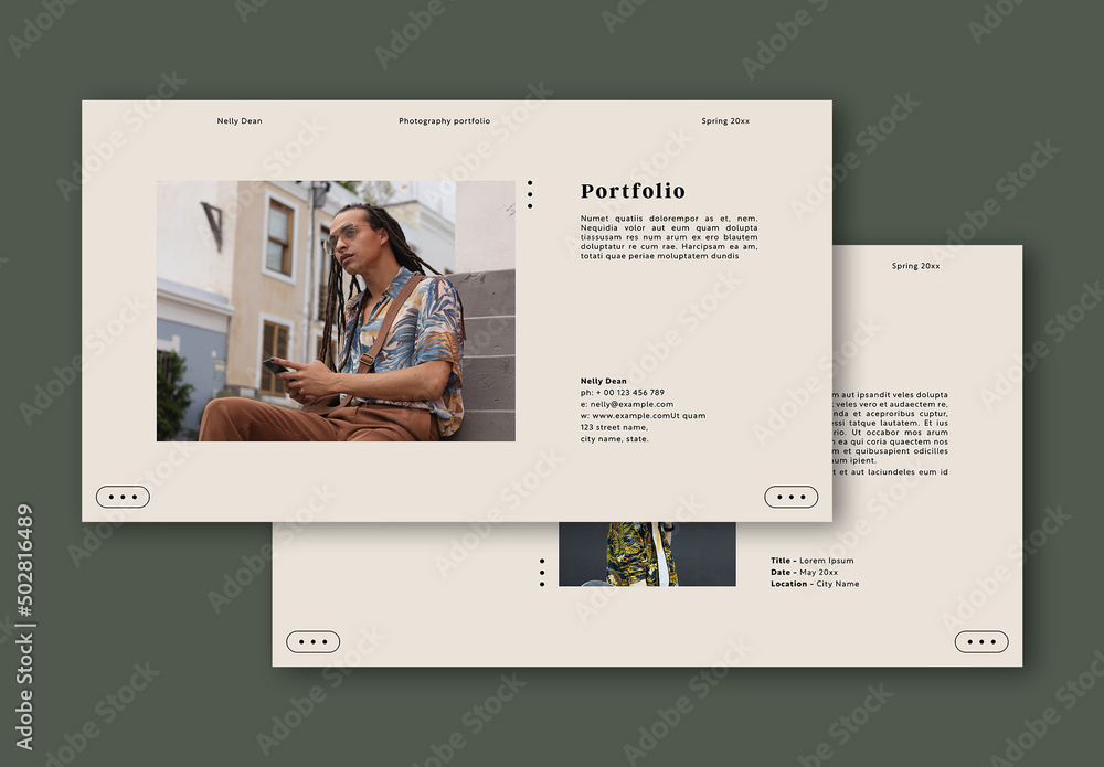 Simple Portfolio Layout with Digital Publishing Features Stock Template ...