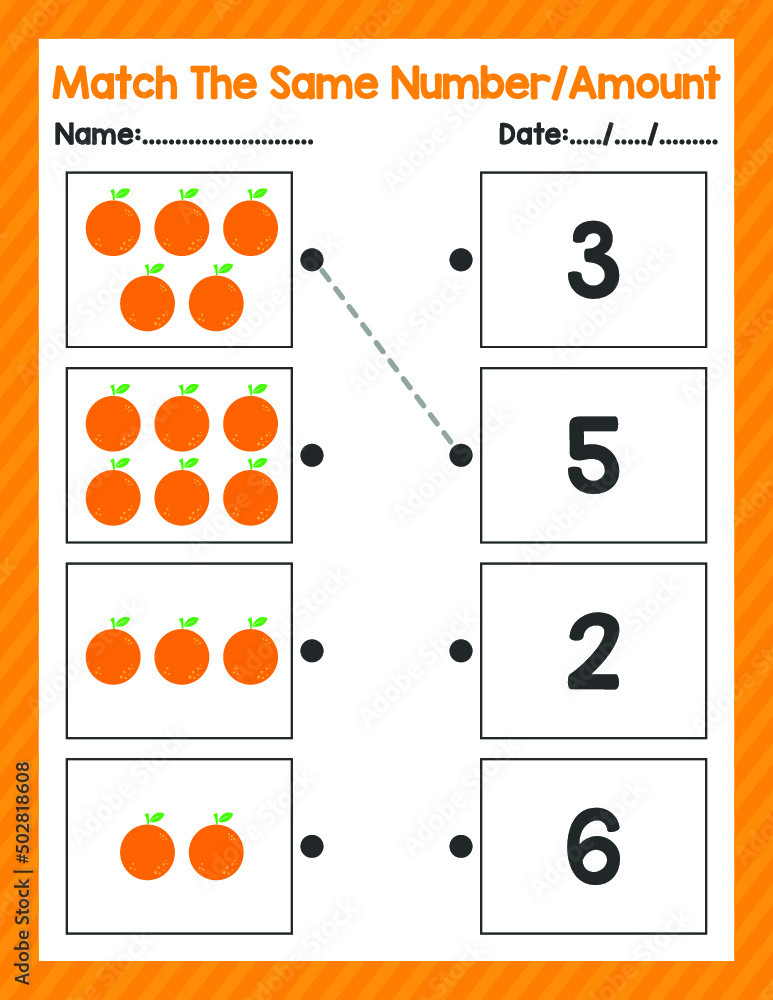 Back To School Kindergarten Match The Same Number Beginning Math ...