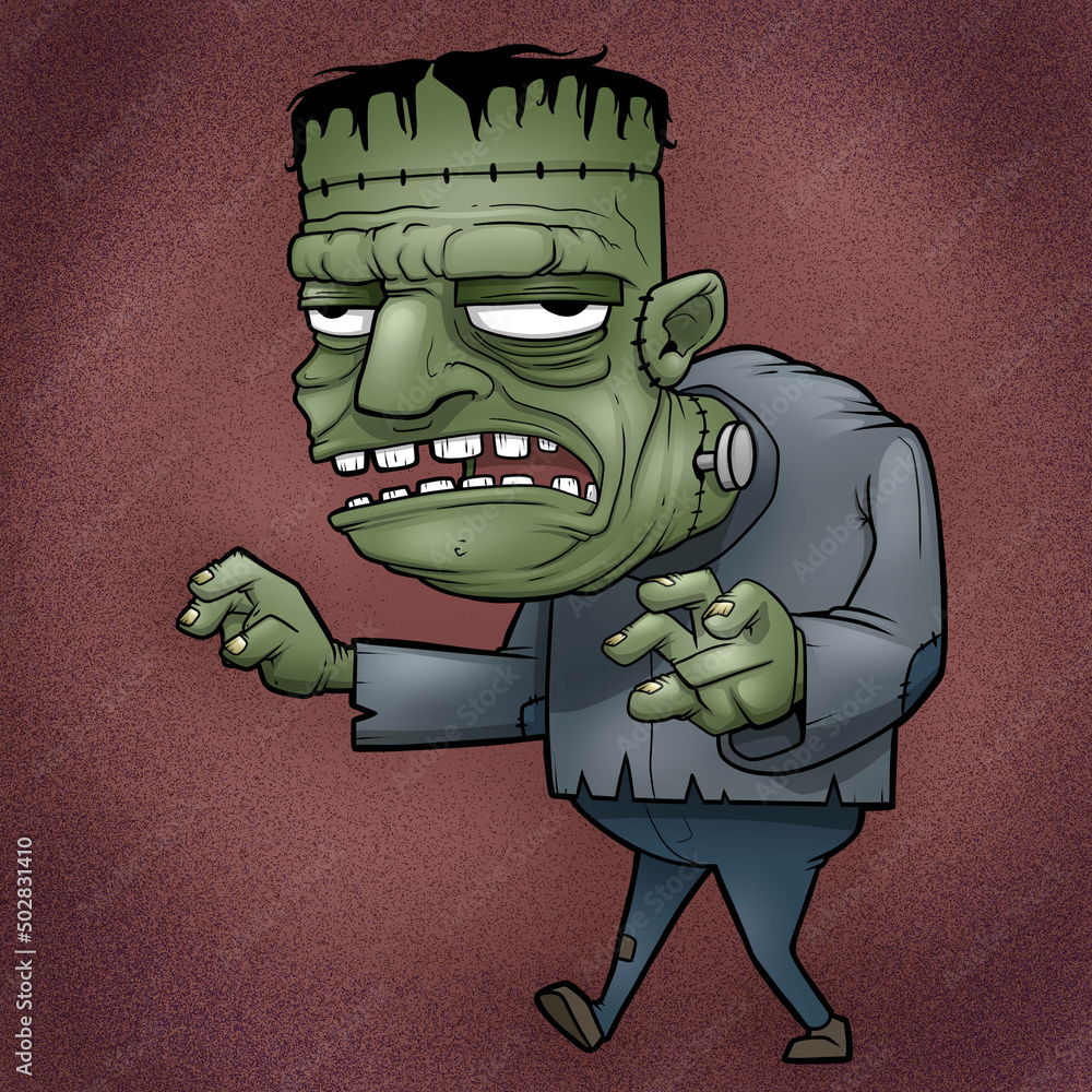 Frankenstein's Monster Cartoon Illustration Stock Illustration | Adobe ...