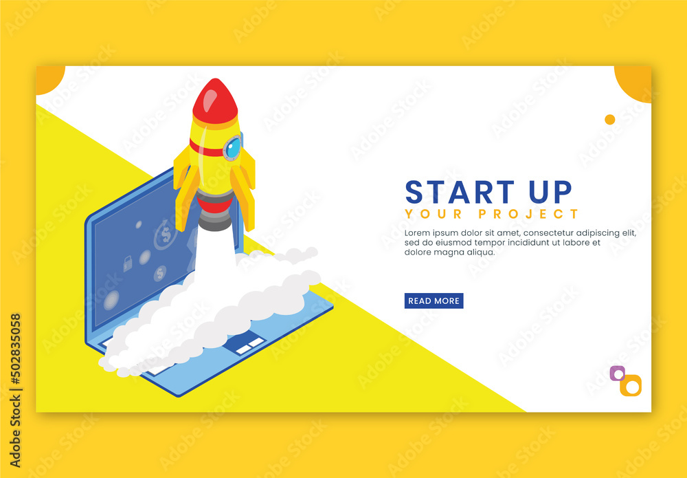 Landing Page Design Successful Launching a Project of Rocket from ...