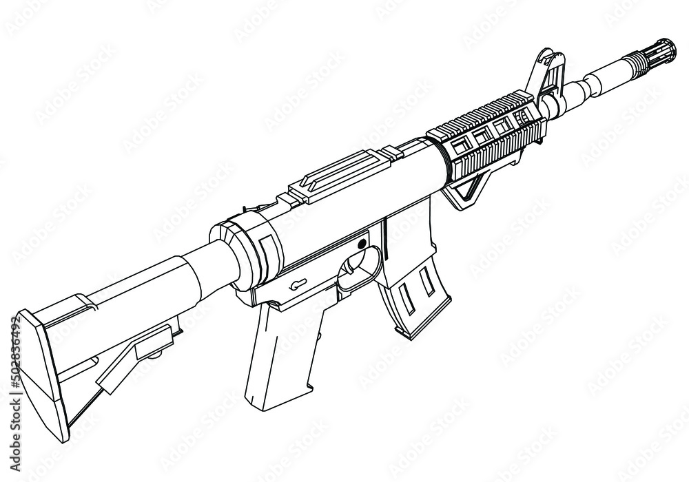 Assault rifle vector isolated on white background - Assault rifle ...