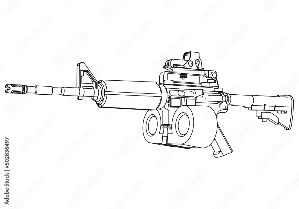 Assault rifle vector isolated on white background - Assault rifle ...