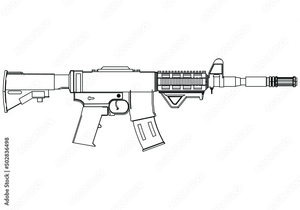 Assault rifle vector isolated on white background - Assault rifle ...