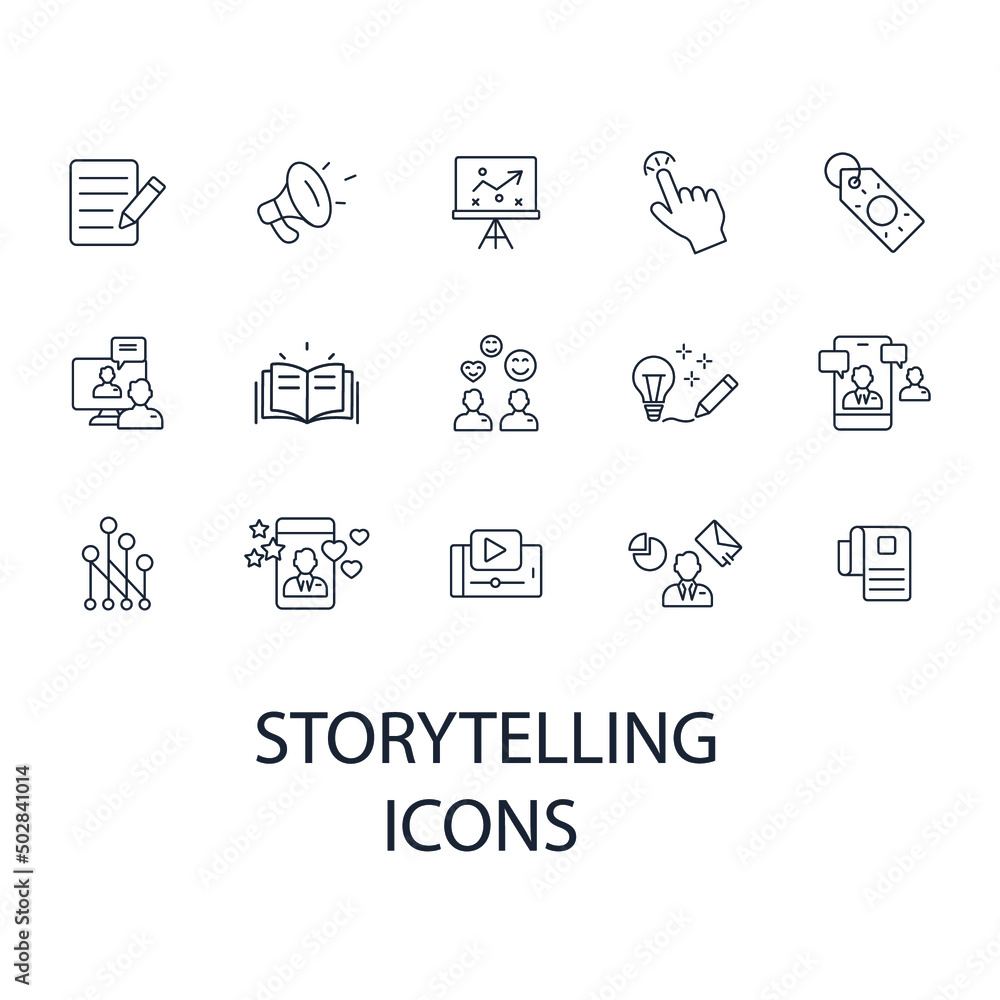 storytelling icons symbol vector elements for infographic web Stock ...
