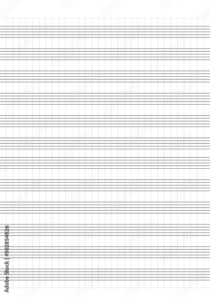 Graph paper. Printable grid paper with stave on a white background. A ...