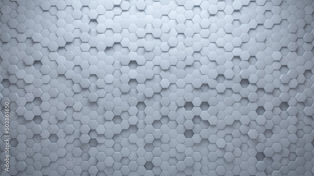 White, 3D Wall background with tiles. Futuristic, tile Wallpaper with ...