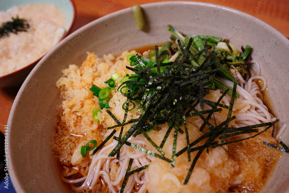Authentic Japanese Tororo Soba or Slimy soba noodles with grated ...