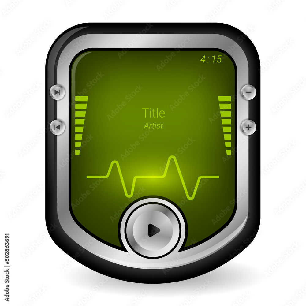 music player 3d object, Smartphone redesign realistic object Stock ...