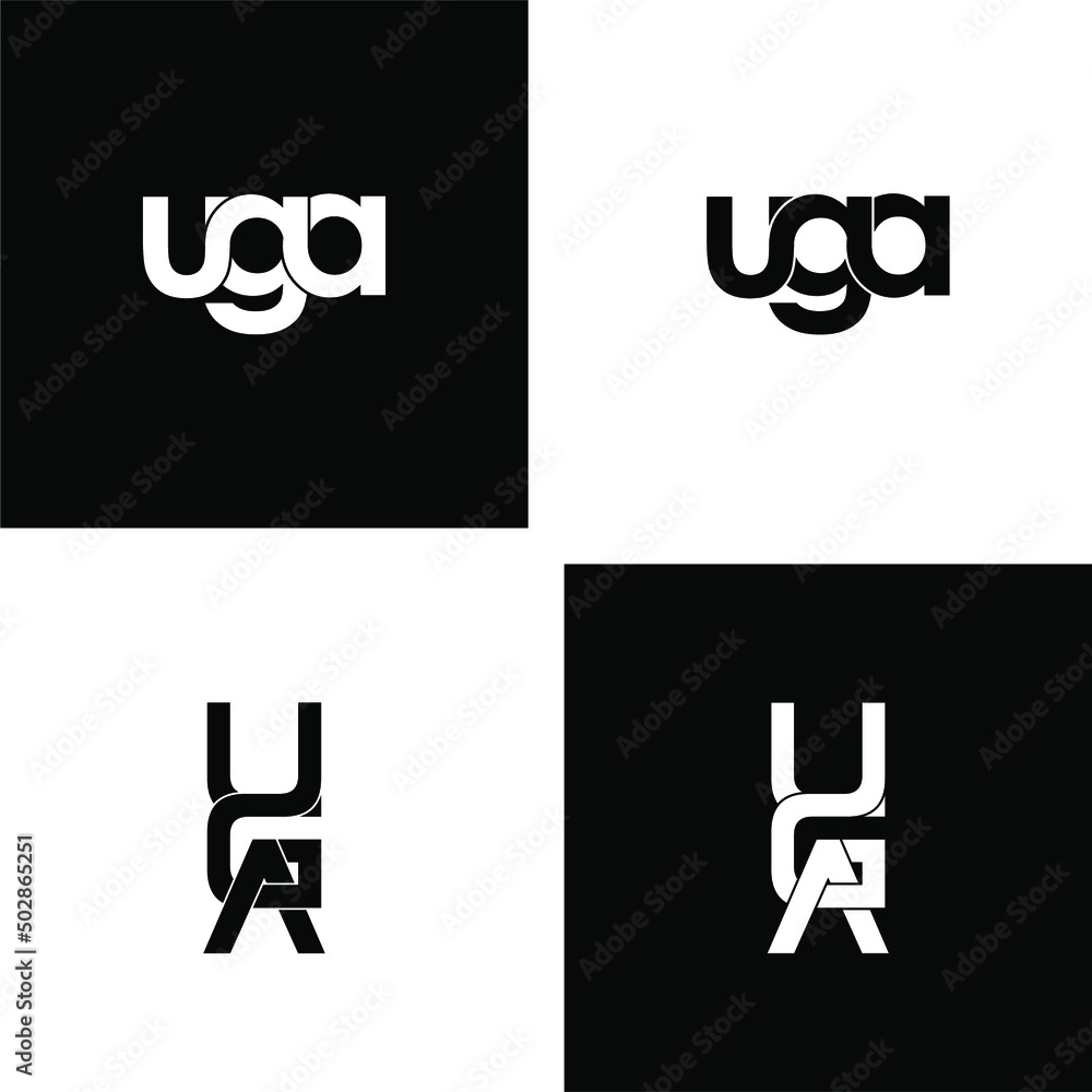 uga letter original monogram logo design set Stock Vector | Adobe Stock