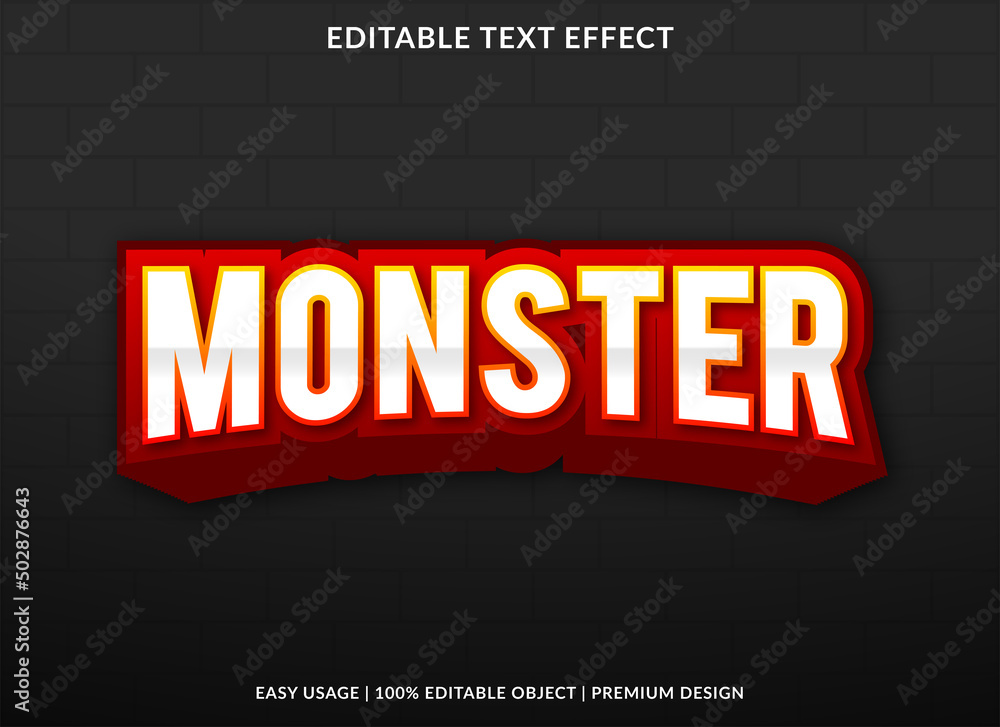 monster text effect template with editable layout use for business ...