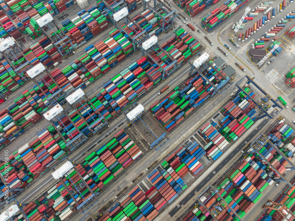 Hong Kong cargo terminal port Stock Photo | Adobe Stock