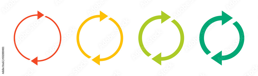 Set of circle arrow vector icons. Rotate arrow symbol. Refresh arrow ...