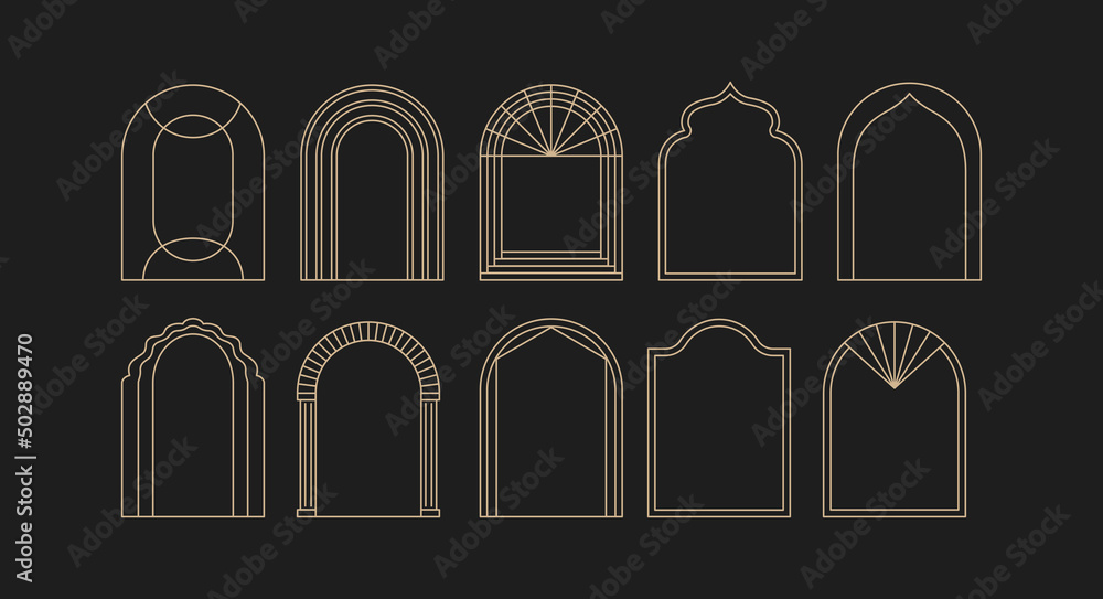 Vector set of design elements and illustrations in simple linear style ...
